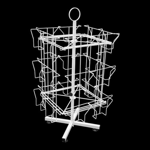 24 Pockets Rotating Greeting Card Rack Display Stand Spinning 3 Tiered ...
