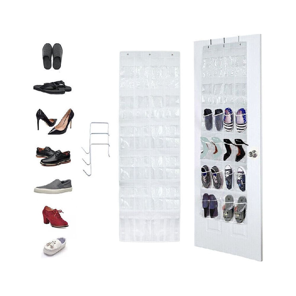 24 Pockets The Door Hanging Shoe Organizer Rack Storage Hanger Closet ...