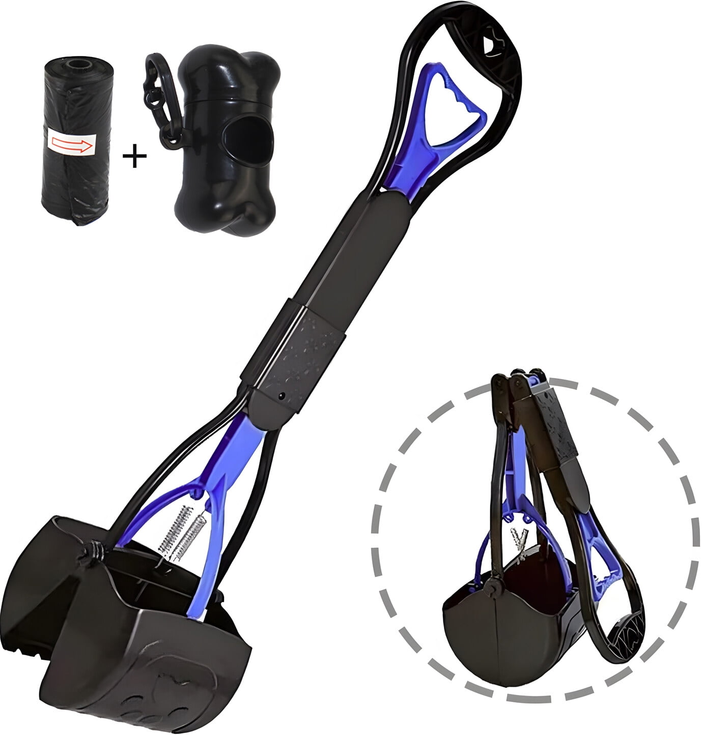 24" Pooper Scooper for Dogs, Folding Poop Scoop for Long Handle, Stable ...