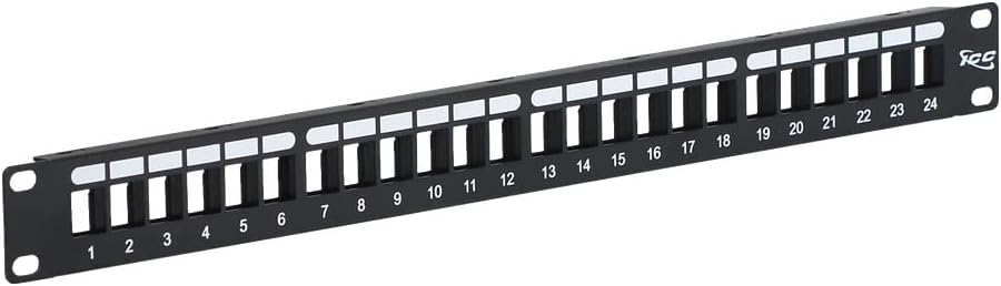 24 Port Blank 1U Patch Panel with 19” Metal Rackmount Housing for Slim ...