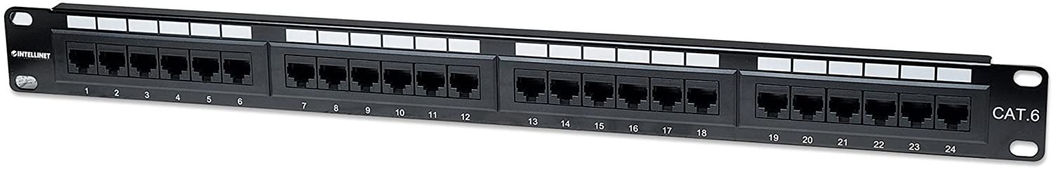 24-Port Cat-6 Network Patch Panel Rack-Mount – Installer Grade 3mm 50 ...