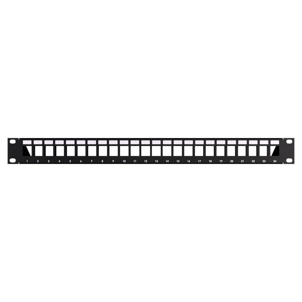 24-Port Modular Patch Panel,1U, Black, Shielded - Walmart.com