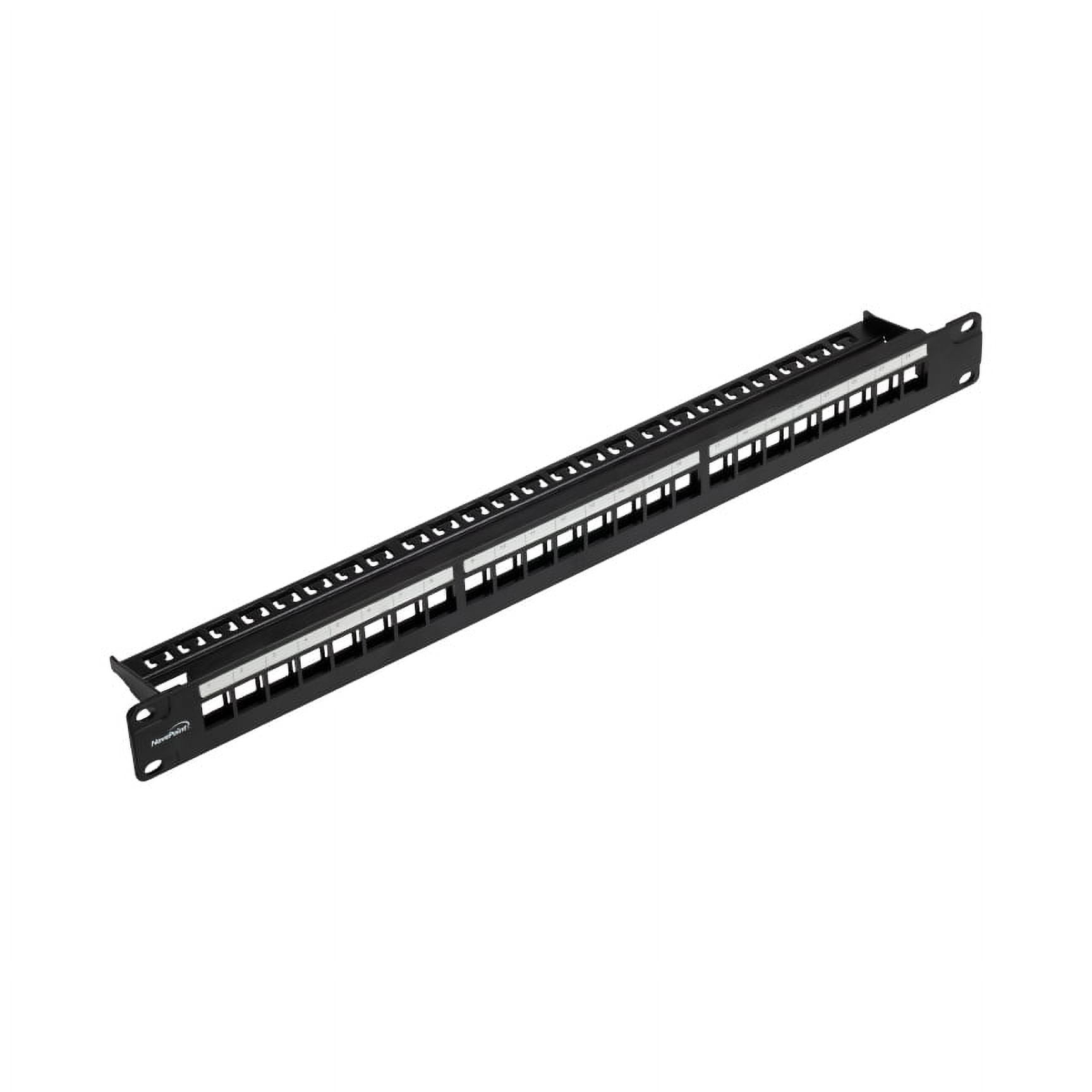 24-Port Modular Patch Panel,1U, Black - Walmart.com