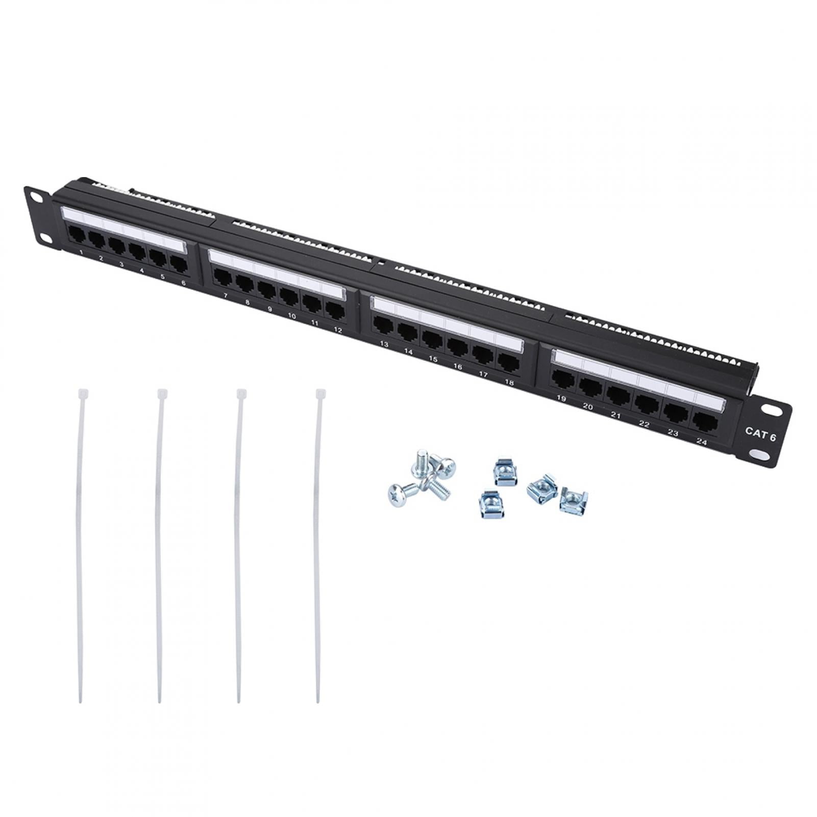 24 Port Mountable Data Patch Panel High Speed CAT6 CAT-6 Network Cable ...