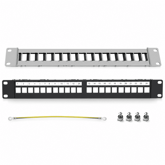 24 Port Patch Panel Blank Keystone Patch Panel 1U 19