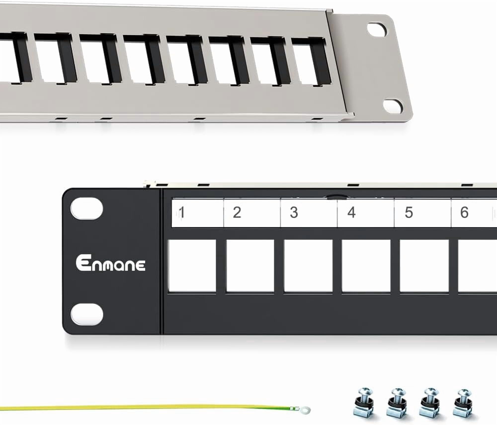 24 Port Patch Panel Blank Keystone Patch Panel 1U 19" for Rackmount ...