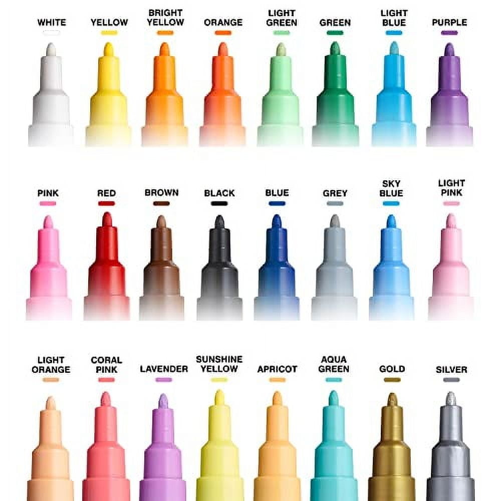 24 Posca Paint Markers, 3M Fine Coloring Markers with Reversible Tips ...