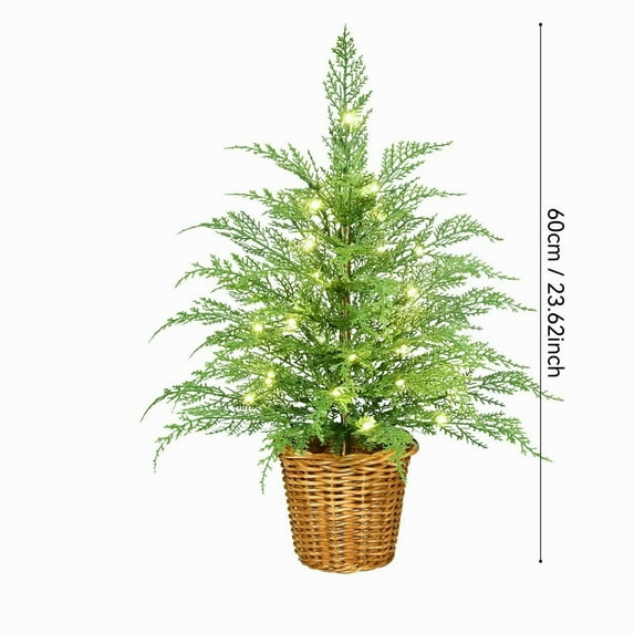24" Pre-Lit Cypress Christmas Tree with Twinkle Lights Artificial Tree ...