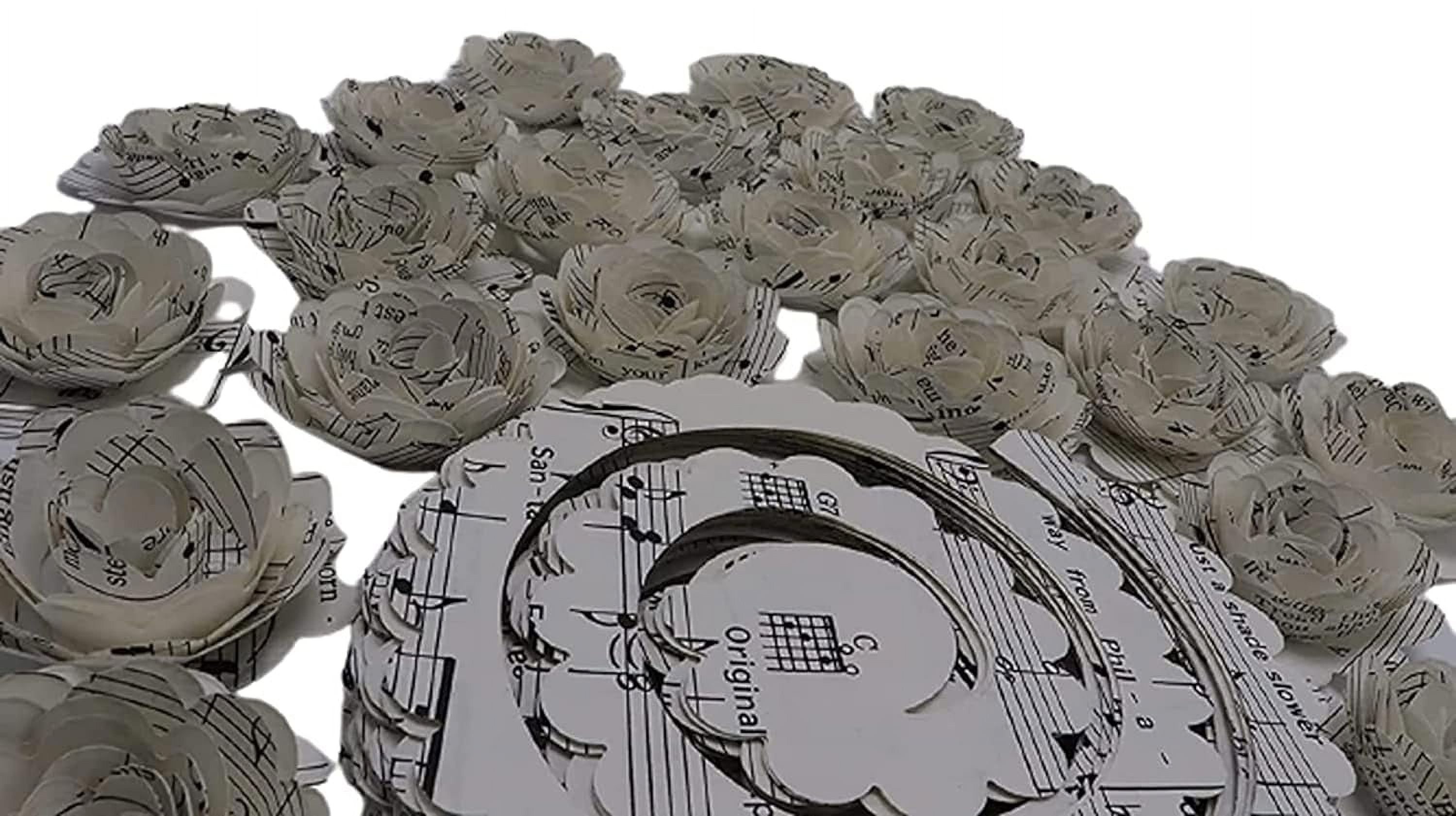 24 Precut & Unrolled Sheet Music Paper Flower Craft Kit - Make 1.5-2 ...