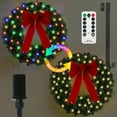 24" Prelit Christmas Wreath for Front Door with 50 LED Lights, Timer ...