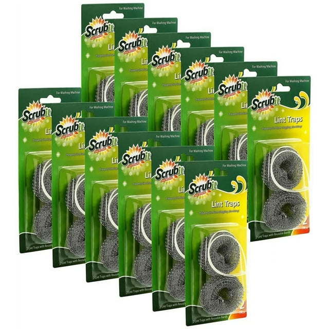 Scrub-It 24-Pack Premium Lint Traps with Long Ties, Rust-Free Aluminum, Easy Install, Washer ...