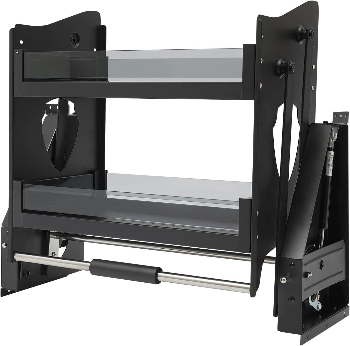 24" Pull Down Cabinet Organizer - 2-Tier Drop Down Shelf for Spices ...