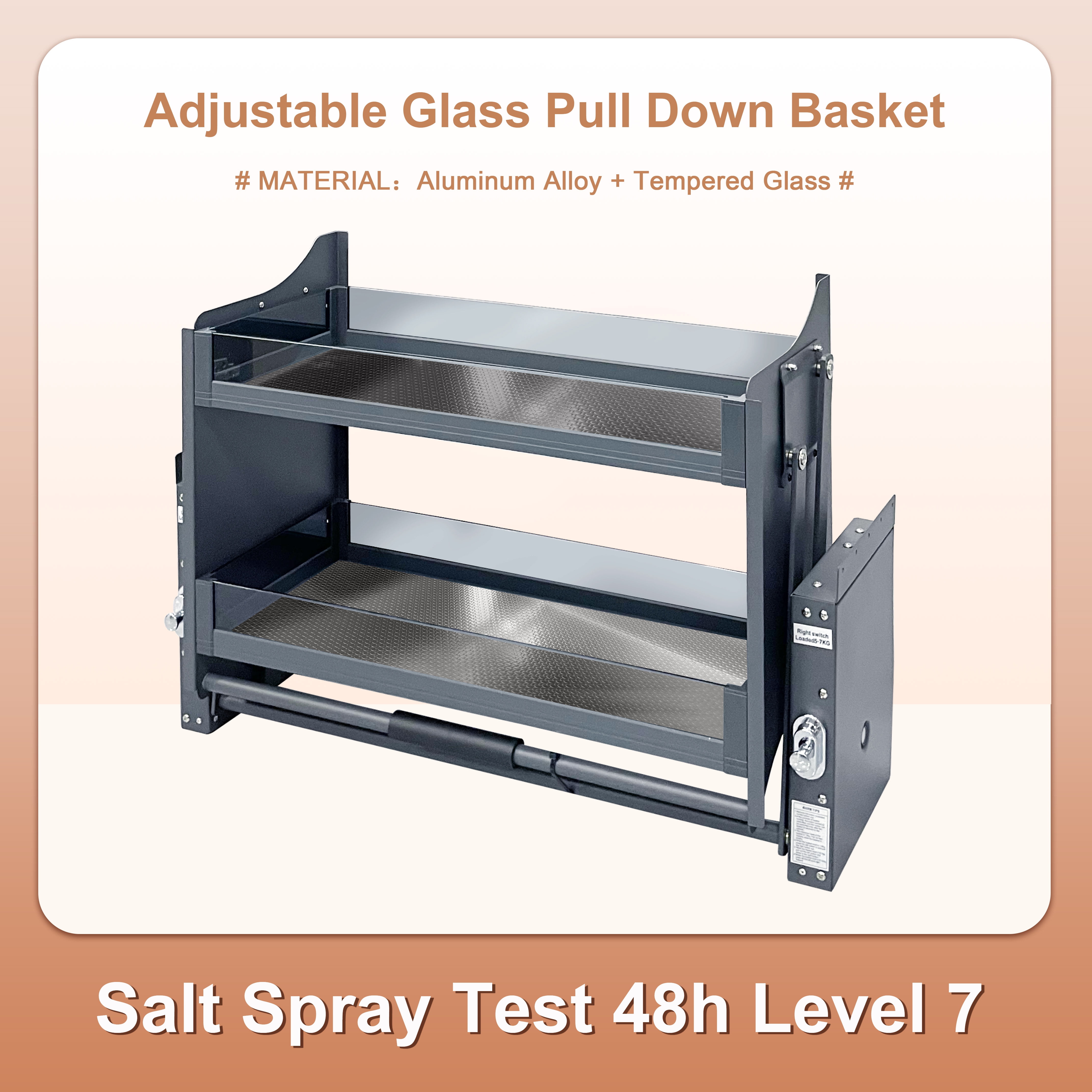 24'' Pull Down Shelf for Upper Cabinets, 2 Tier Kitchen Pull Down ...