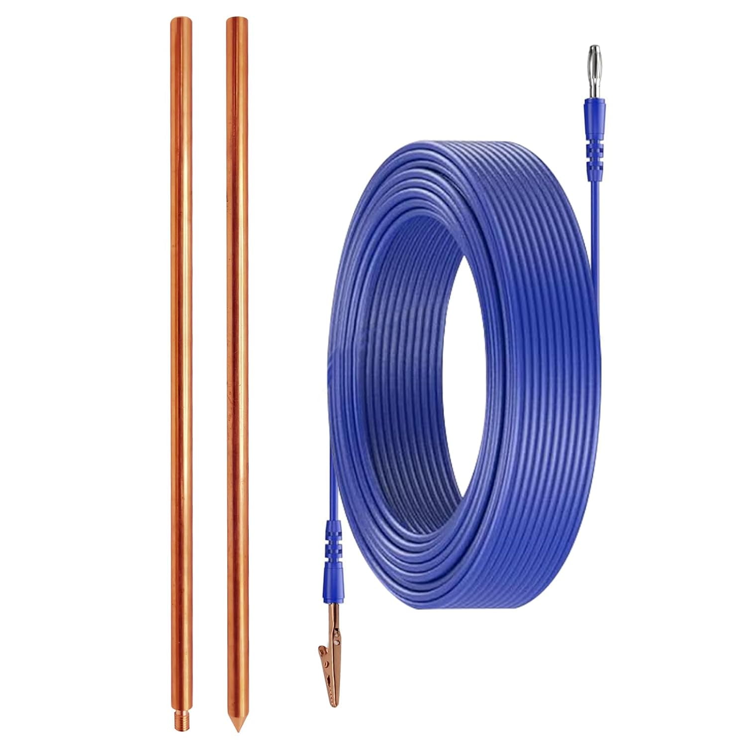 24" Pure Copper Ground Rod,Portable Plug Grounding Rod Kit with 50ft ...
