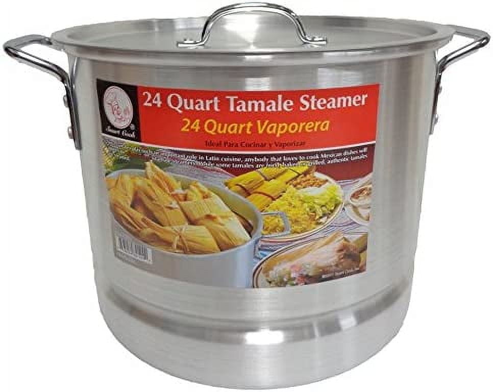 24 Qt Tamale Steamer Vaporera Stock Pot Premium Aluminum Tamalera 6 Gallons - Walmart.com