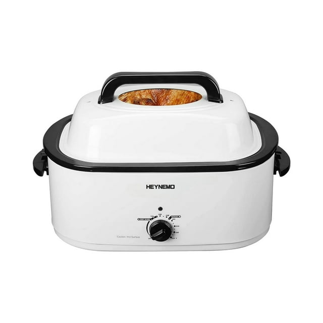 24 Quart Electric Roaster Oven Stainless Steel Roaster Pan With Self ...