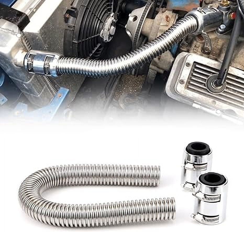 24" Radiator Hose Flexible Stainless Steel Universal Water Hoses With ...