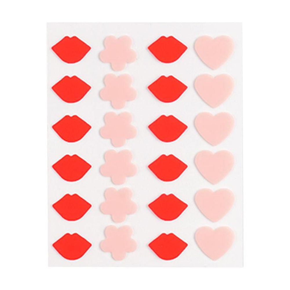 24 Red Lip Powder Flower Love Red Pink Color Acne Patch Hydrocolloid ...