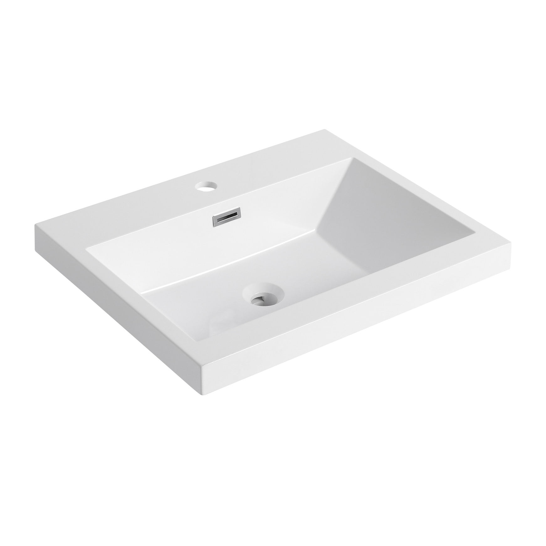 24" Resin Sink, Robust and Modern Aesthetic - Suitable for Bathroom ...