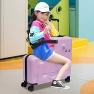 Kids Carry-On Suitcase, 20 inch Ride-on Luggage with Wheels for Boys ...