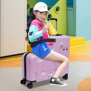 Kids Carry-On Suitcase, 20 inch Ride-on Luggage with Wheels for Boys ...