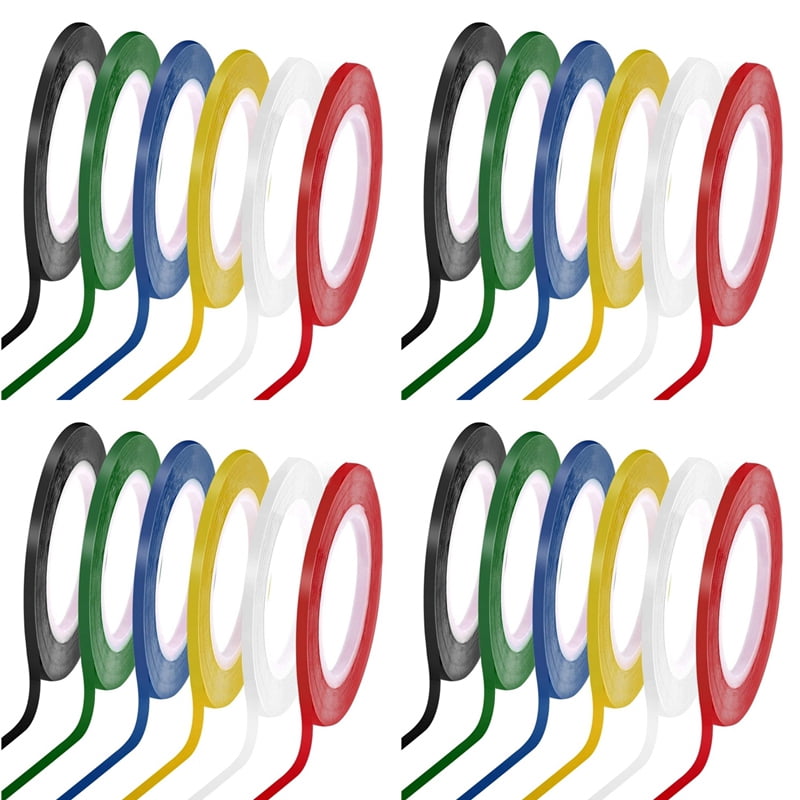 24 Rolls 1/8 Whiteboard Tape Thin White Board Tape Lines Pinstripe Dry ...