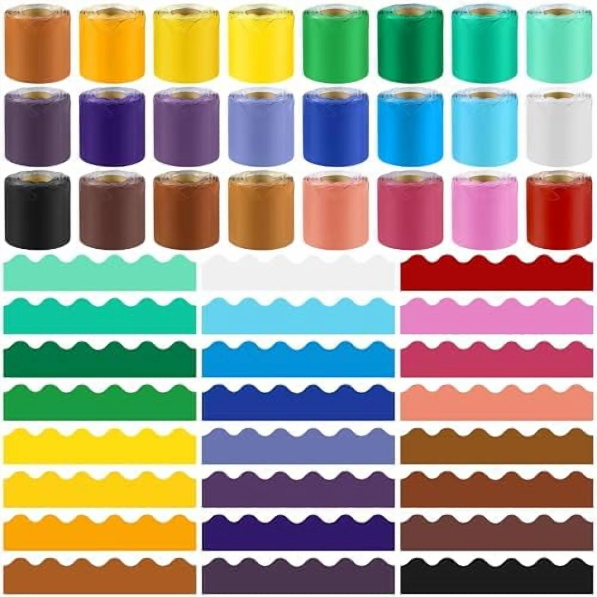 24 Rolls 393.6 Feet Scalloped Bulletin Board Borders Back to School ...