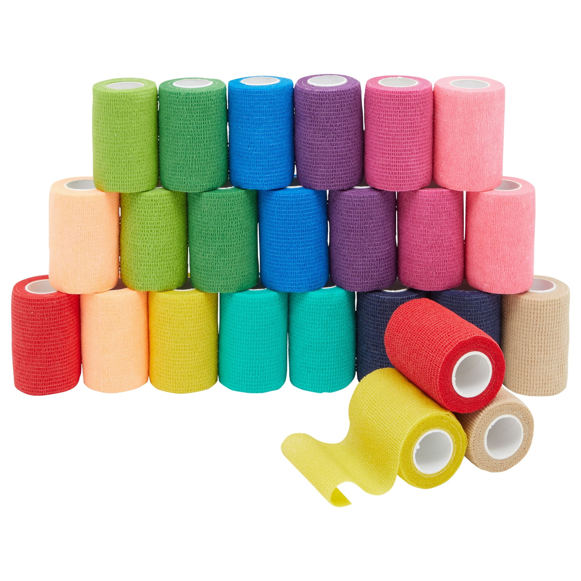 Walmart 24 Rolls Self Adhering Stick Band, Flexible Non-Woven Cohesive ...