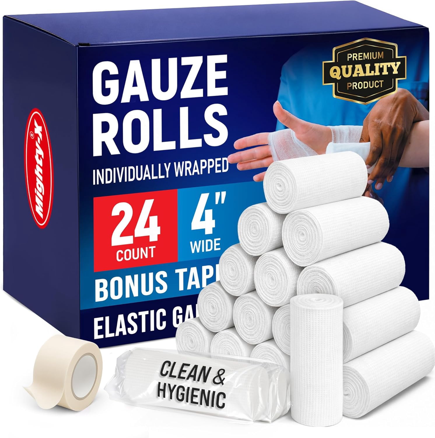 24 Rolls of Gauze Rolls-4 Inch 4.1 Yards-Soft and Breathable Roll Gauze ...