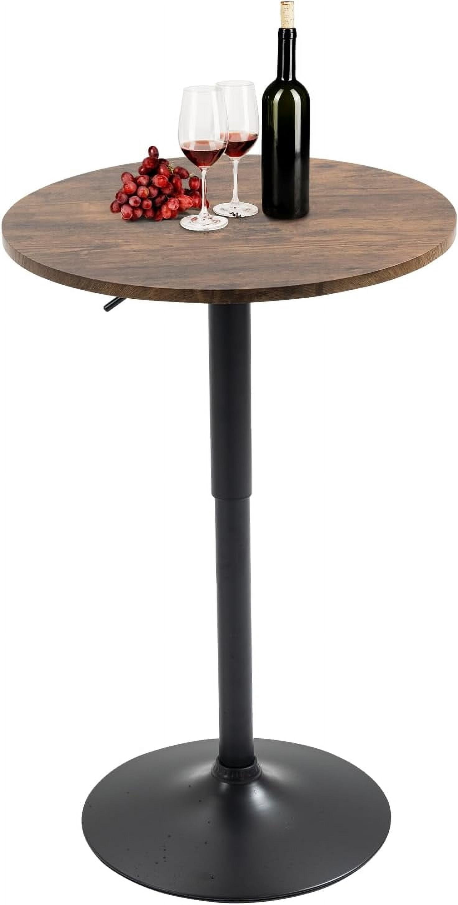24" Round Bar Table, Bistro Pub Table, Adjustable Height Pub Table, 360 ...