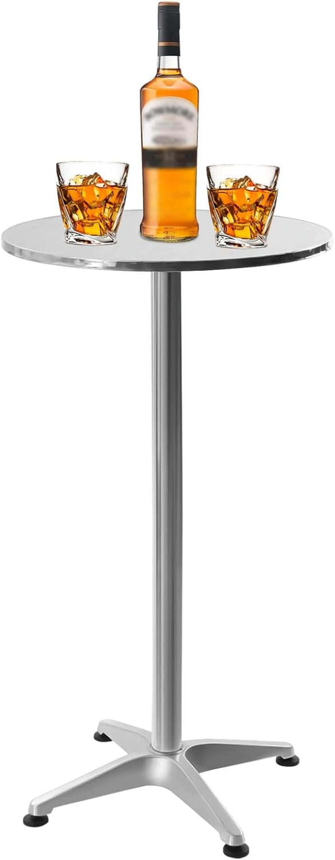 24" Round Bistro Pub Table, Folding Cocktail Table Bar Height with Flip ...