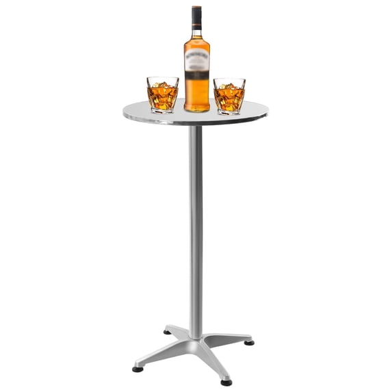 24" Round Bistro Pub Table, Folding Cocktail Table Bar Height with -Up ...