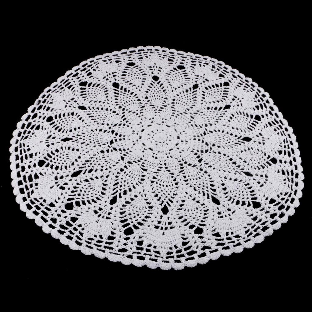 24'' Round Handmade Crochet Flower Table Cloth Doily Doilies Decoration ...