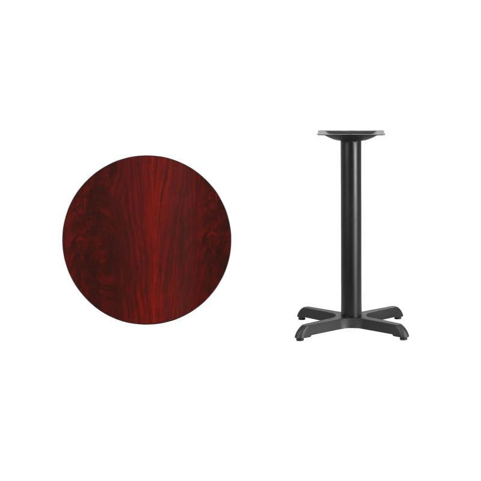 24" Round Mahogany Laminate Table Top With Table Height X Base - Table ...