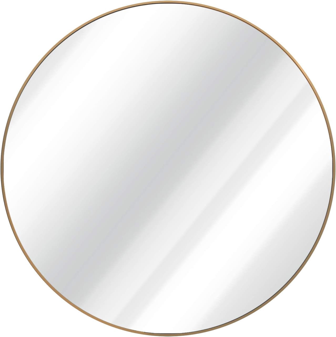 24" Round Mirror Hanging Wall Mounted Circular Mirror Modern Large ...