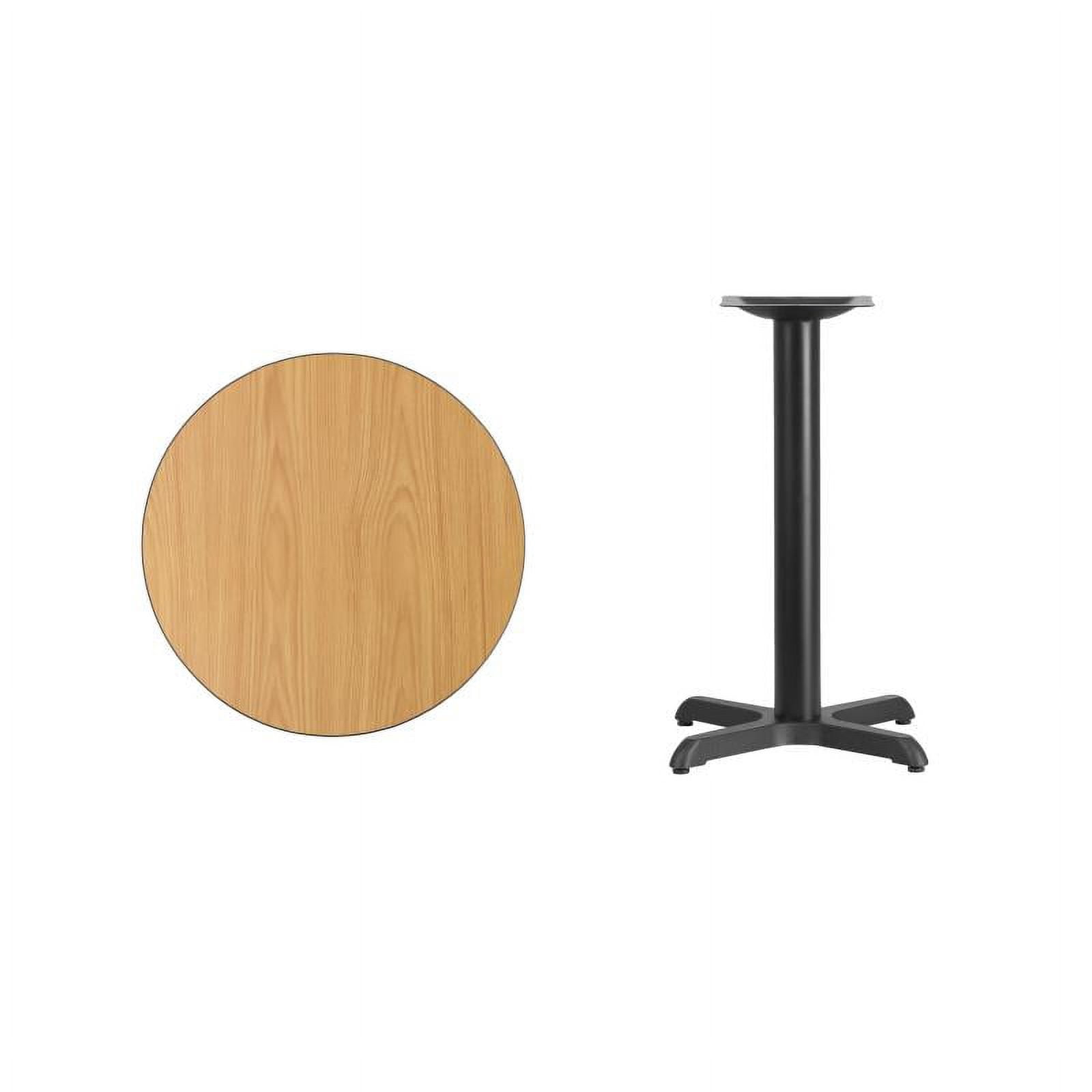 24" Round Natural Laminate Table Top With Table Height X Base - Table ...