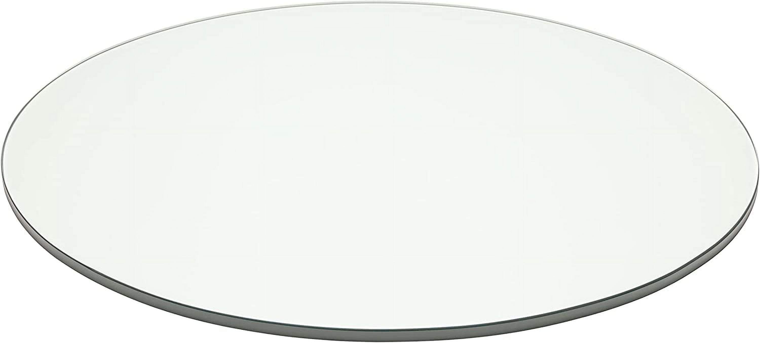 24" Round Tempered Clear Glass Table Top - 1/2" Thick with Flat Polish ...