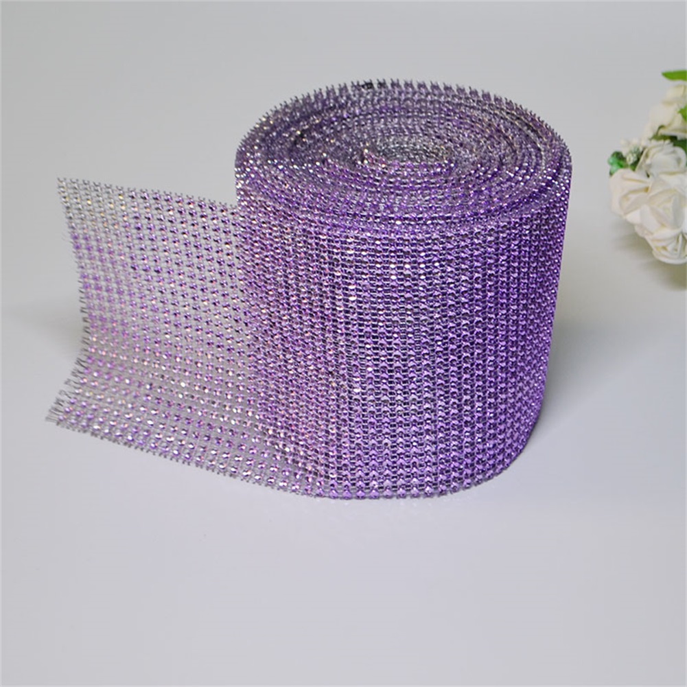 24 Row Adhesive Rhinestone Mesh Roll Tape Wedding Home Party Decor Wrap ...
