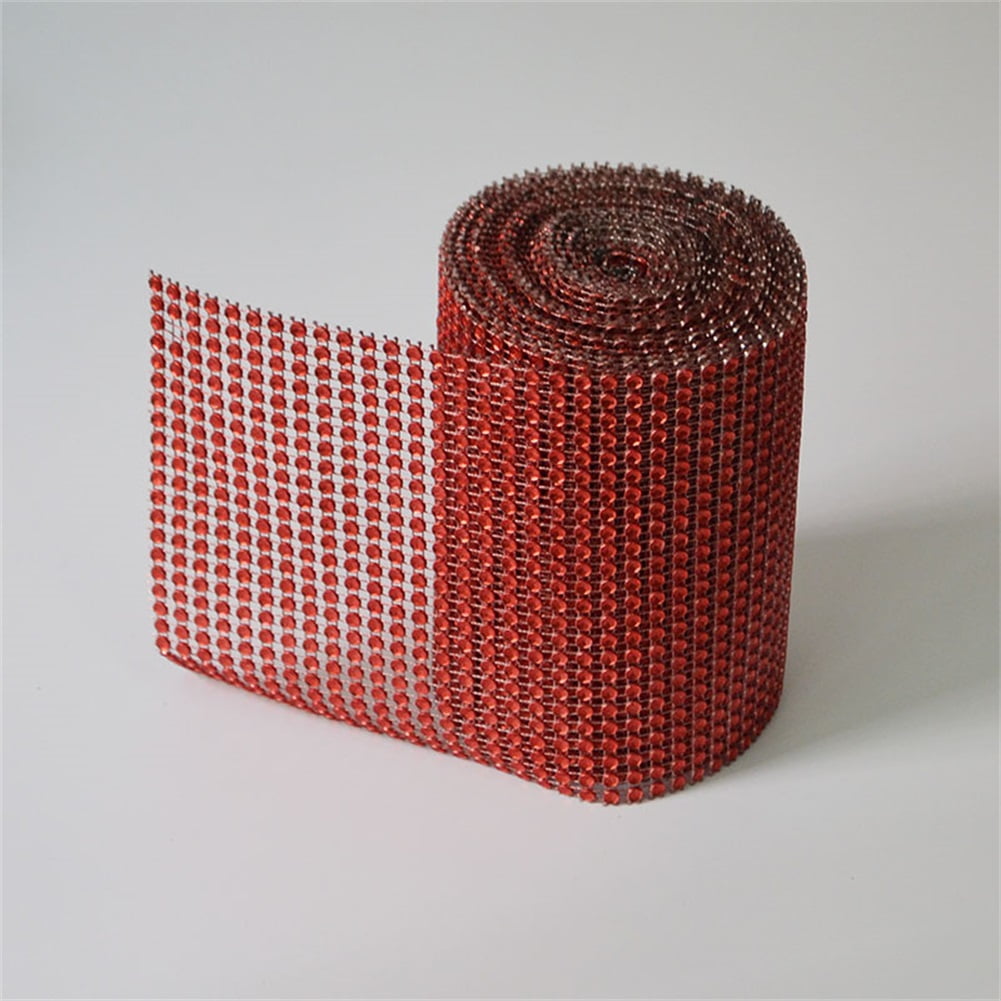 24 Row Adhesive Rhinestone Mesh Roll Tape Wedding Home Party Decor Wrap ...