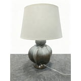 24” Rustic Brown Ceramic Table Lamp with Beige Fabric Shade for Bedroom Living Room - Walmart.com