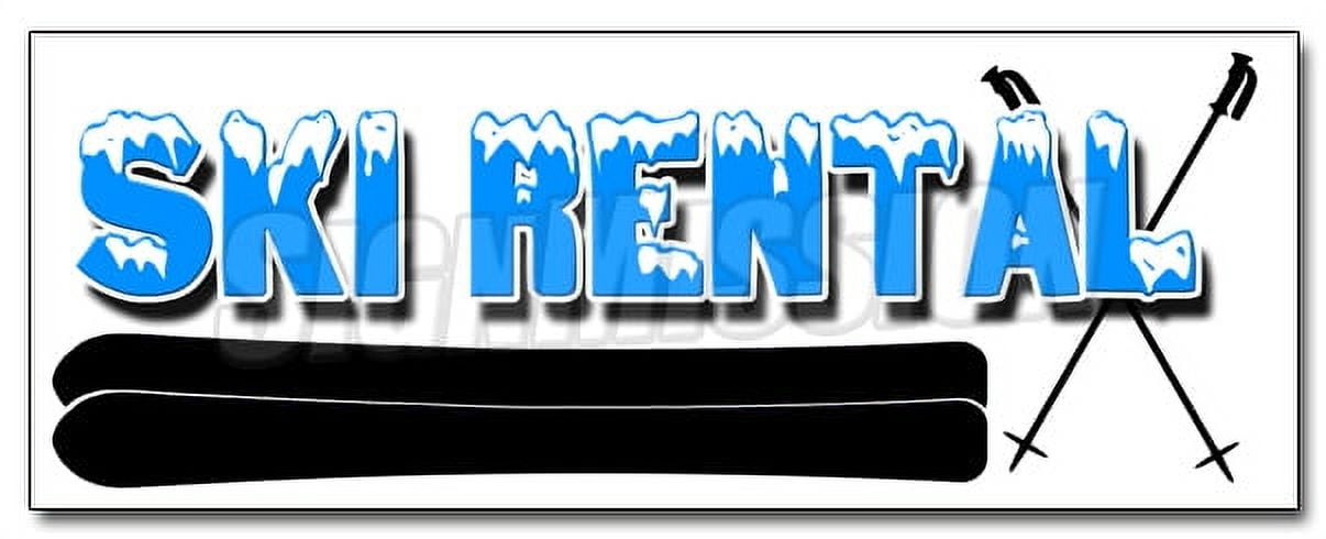 24" SKI RENTAL DECAL sticker snow water jet boats surfboards surf canoe ...