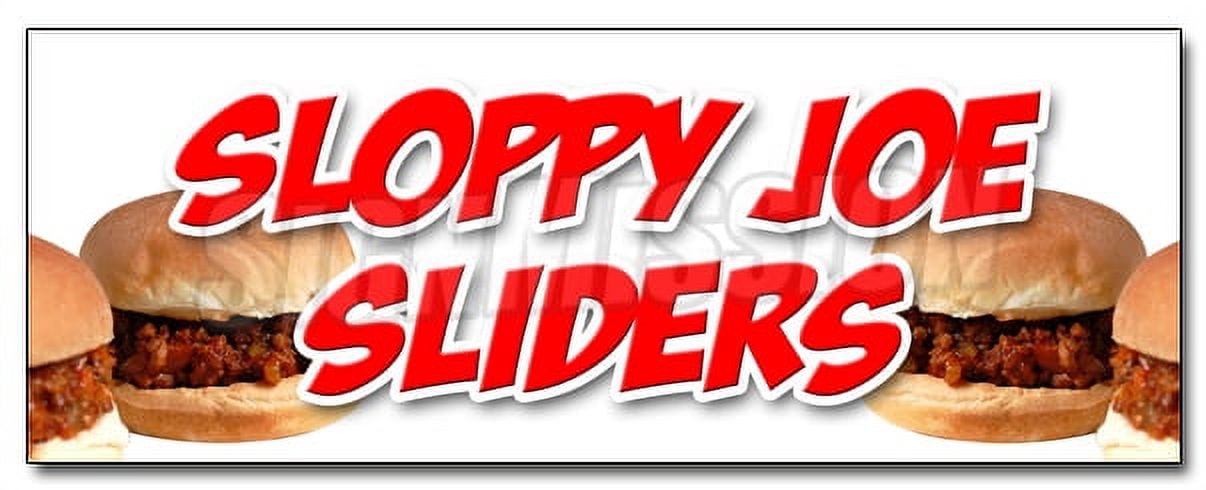 24" SLOPPY JOE SLIDERS DECAL sticker beef chicken bun homemade food ...