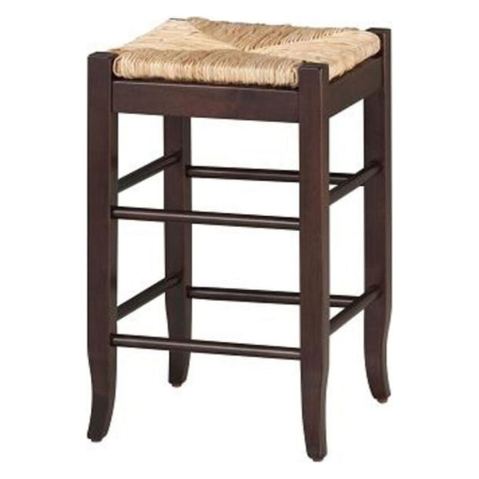 Ergode 24" SQ Rush Stool | Hand-Woven Seat | Solid Hardwood | Napoleon ...