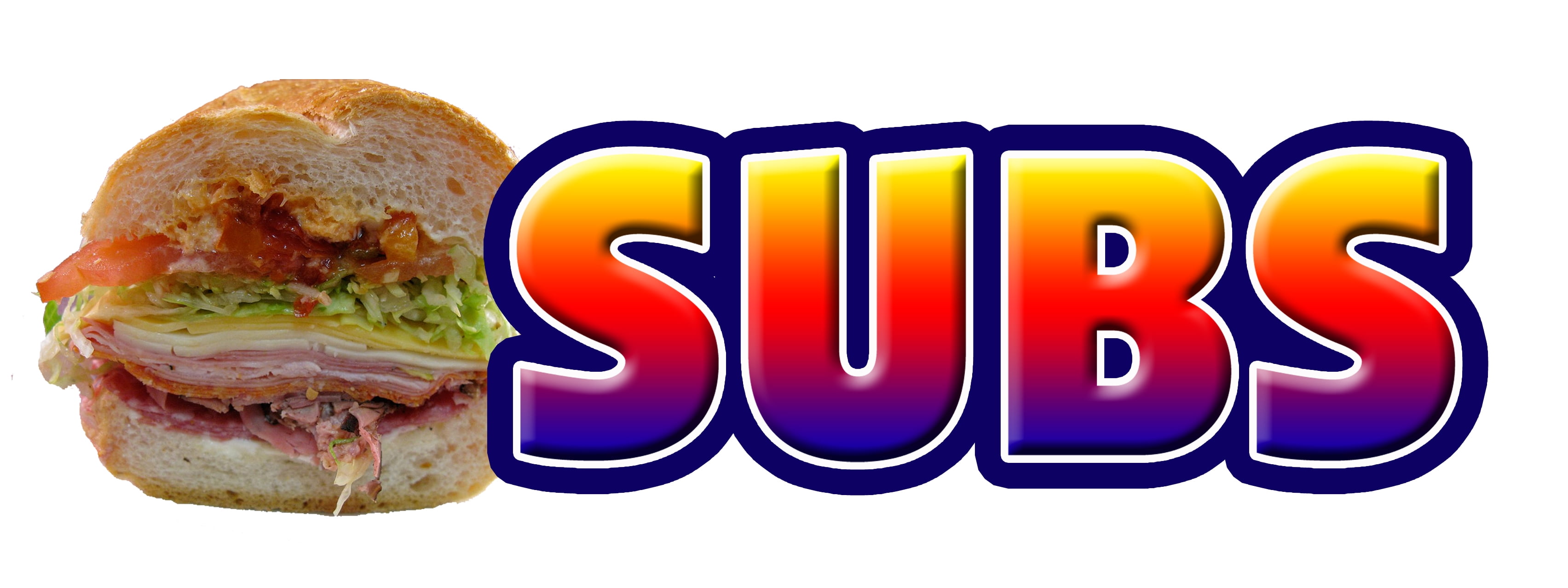 24" SUBS DECAL sticker submarine hero hoagie shop - Walmart.com