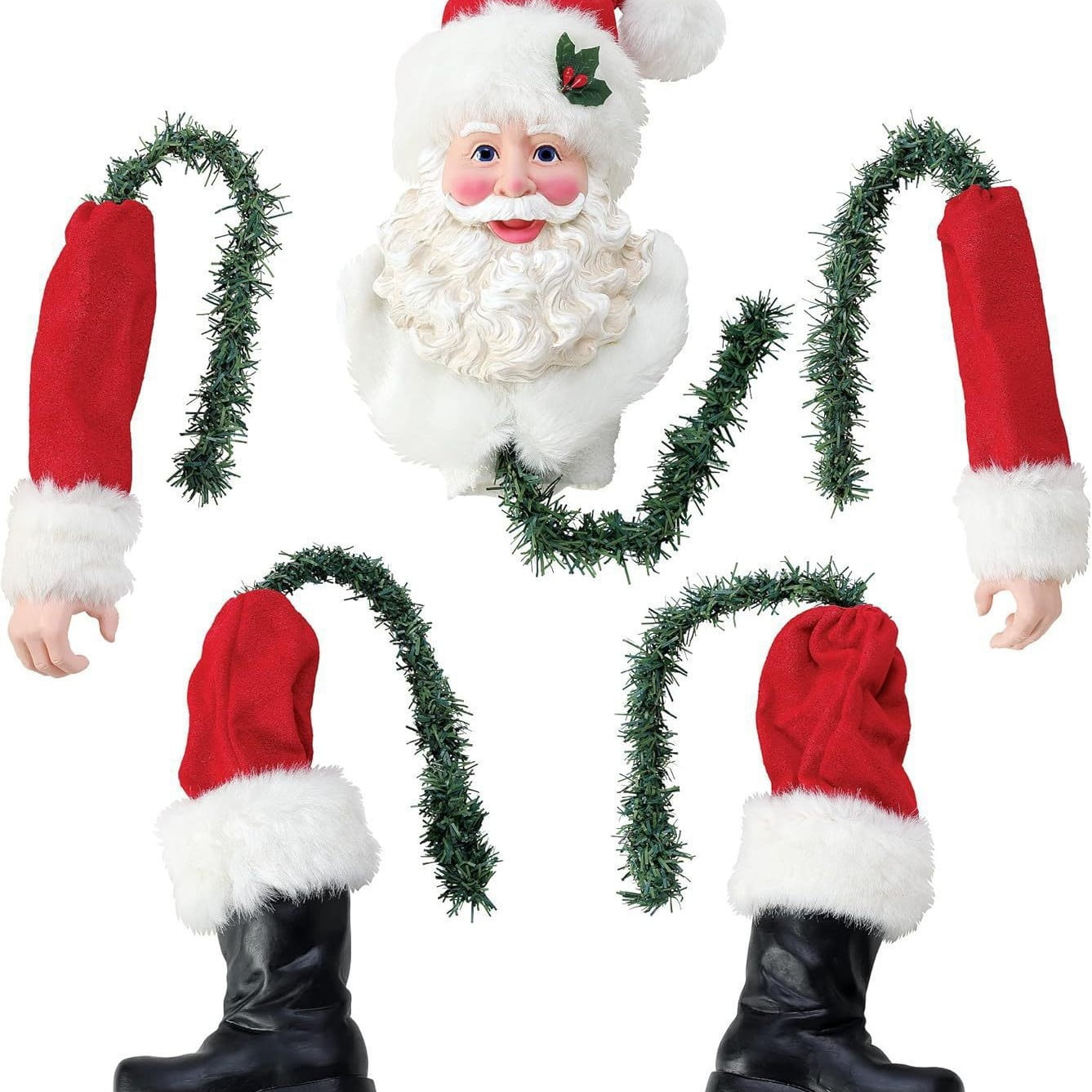 24" Santa Claus Christmas Tree Ornament Set - Hanging Ornaments with ...