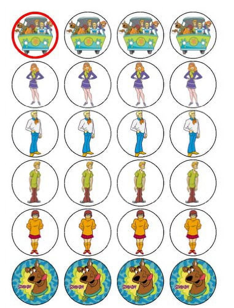 Scooby Doo Shaggy Velma Fred Daphne Edible Wafer Paper Cupcake Toppers ...