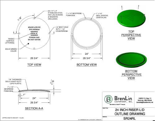 24" Seal-R Septic Tank Cover | Plastic Cover | Septic Tank Riser Cover ...
