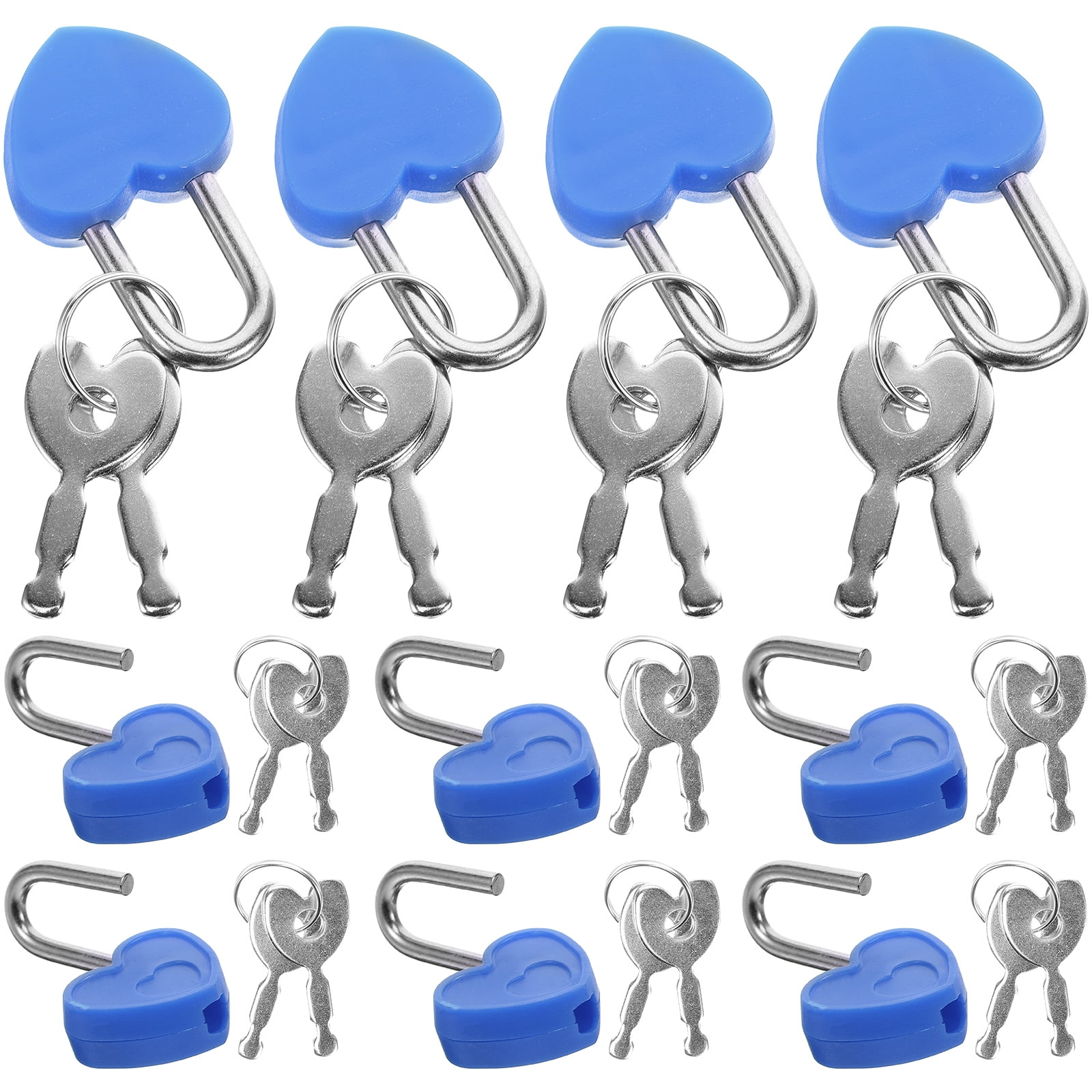 24 Set Diary Lock Padlock Mini Locks Couples Gifts Heart Shape Key Lock ...