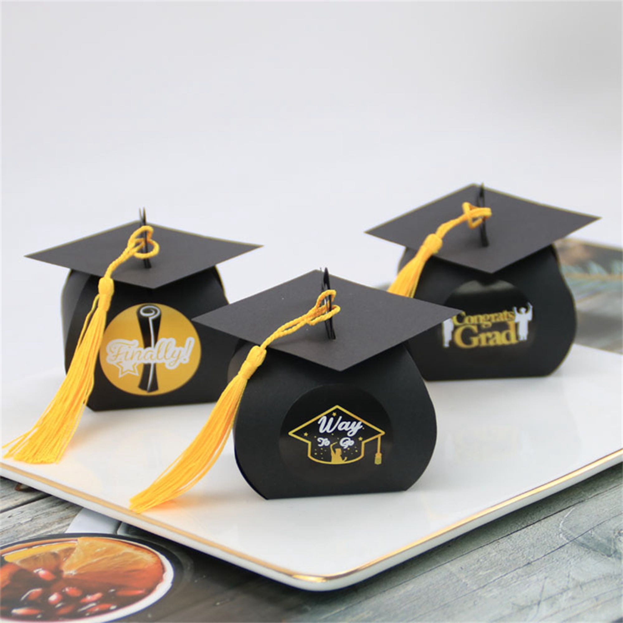 24 Set Graduation Gift Box Grad Cap Bachelor's Cap Candy Boxes DIY ...