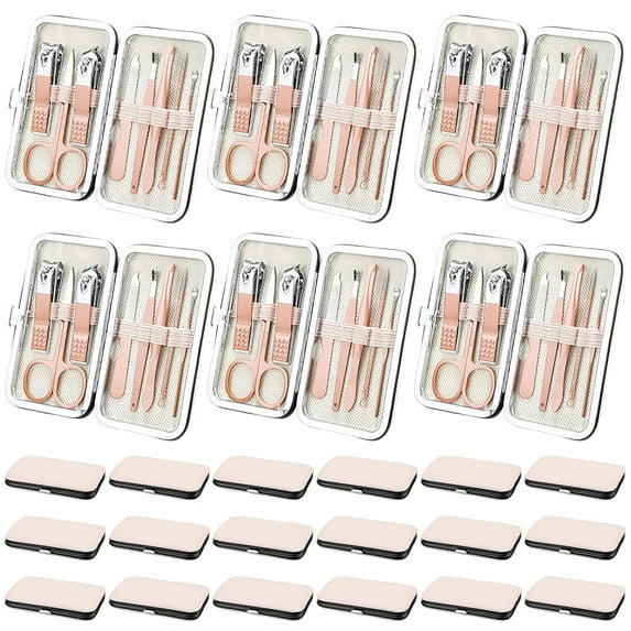 24 Set Manicure Set Bulk Nail Clippers Grooming Nail Kit Stainless ...